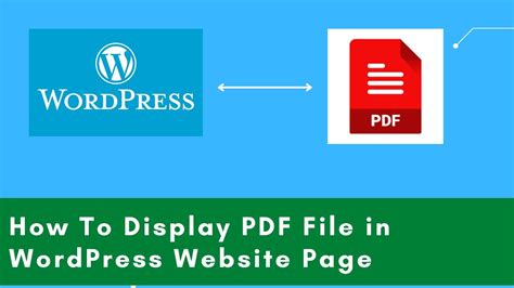 how to add pdf viewer in wordpress display pdf file in wordpress website learn to earn youtube