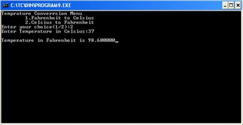 c program to convert temperature from fahrenheit to celsius or celsius to fahrenheit