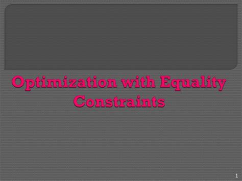 ppt optimization with equality constraints powerpoint presentation free download id 6742317