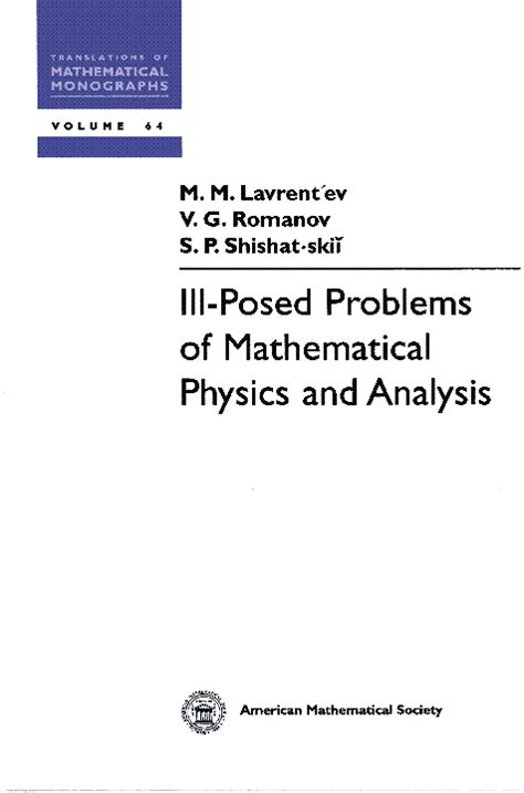 ill posed problems of mathematical physics and analysis
