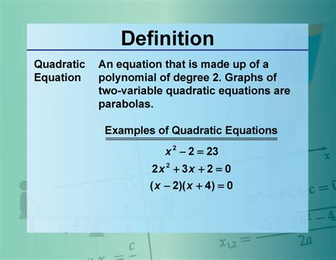 Quadratic Definition