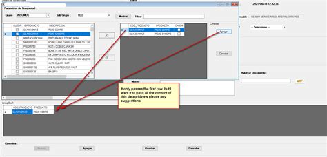 pass content from a datagridview to another datagridview using a button stack overflow