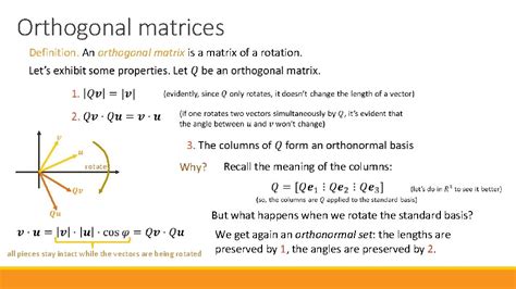 lecture 28 orthogonal complements and orthogonal matrices class