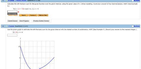 solved calculate the left riemann sum for the given function