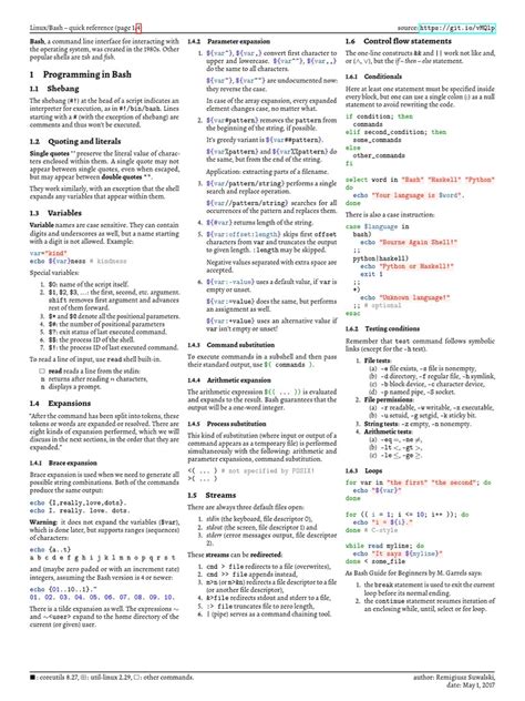 bash cheatsheet pdf regular expression command line interface