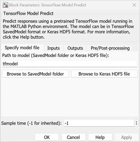 Predict Responses Using Tensorflow Model Predict Block