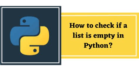 How To Check If A List Is Empty In Python I Tutorials