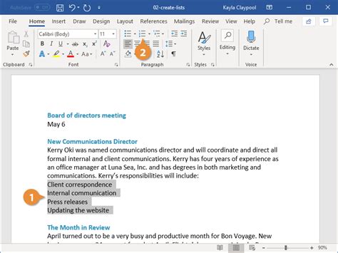 How To Insert Bullets In Word CustomGuide