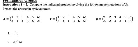 solved permutation groups instructions 1 2 compute the