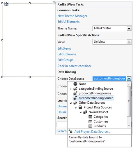data binding radlistview telerik ui for winforms