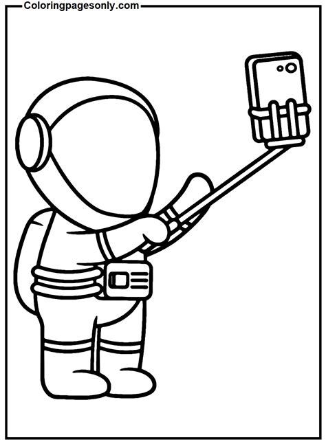Astronaut Selfie Coloring Page Free Printable Coloring Pages