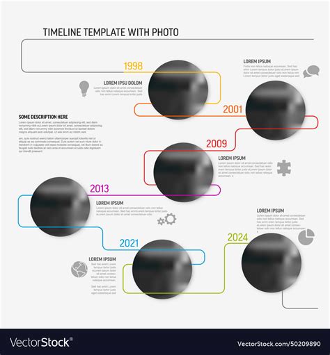 Infographic Company Milestones Timeline Template Vector Image