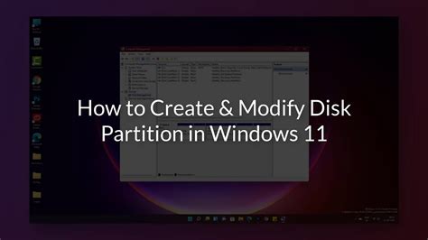 how to create and modify disk partition in windows 11 windows11 diskpartition youtube