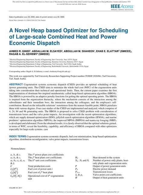 pdf a novel heap based optimizer for scheduling of large scale combined heat and power