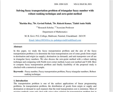 pdf solving fuzzy transportation problem of triangular fuzzy number with robust ranking