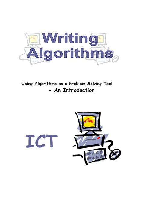using algorithms as a problem solving tool an introduction ict algorithm problem solving