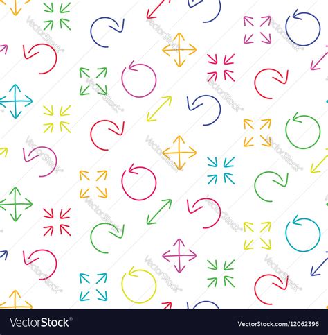 Colored Arrows Abstract Web White Seamless Pattern