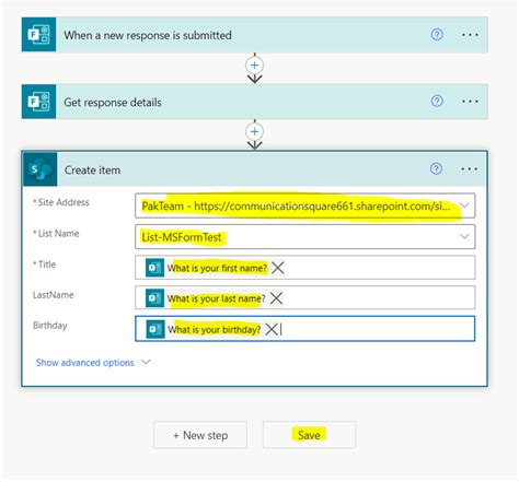 data entry using ms form to sharepoint list by power automate communication square knowledge base