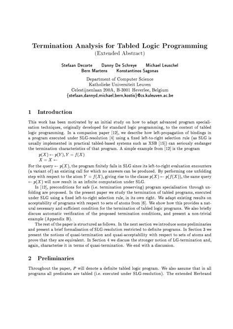 pdf termination analysis for tabled logic programming