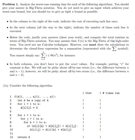 solved problem 1 analyze the worst case running time for