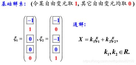 线性代数学习笔记——第五十三讲——齐次方程组求解实例 求解齐次线性方程组 csdn博客