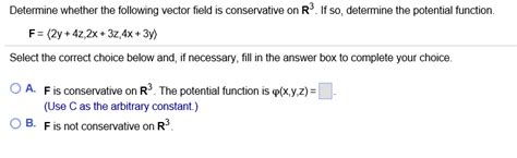 solved determine whether the following vector field is