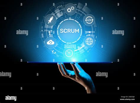 scrum agile development methodology programming and application design technology concept on
