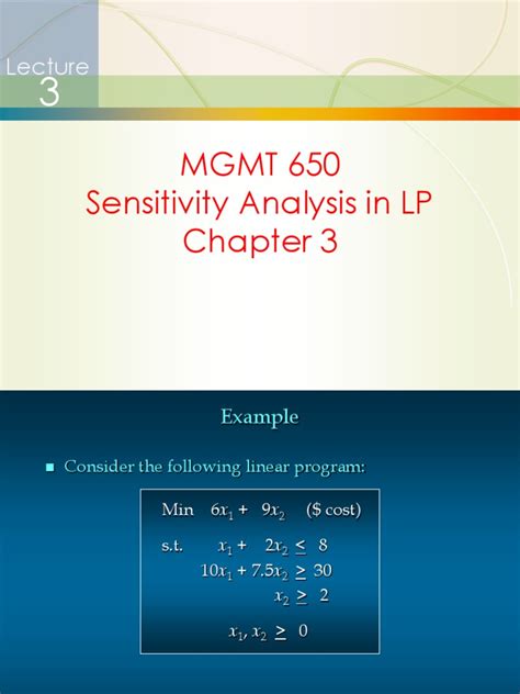 mgmt650 lecture3 pdf systems analysis mathematical optimization