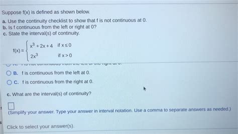 solved suppose f x is defined as shown below a use the