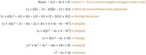 find the polynomial given the roots
