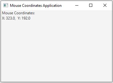 JavaFX Mouse Coordinates Application