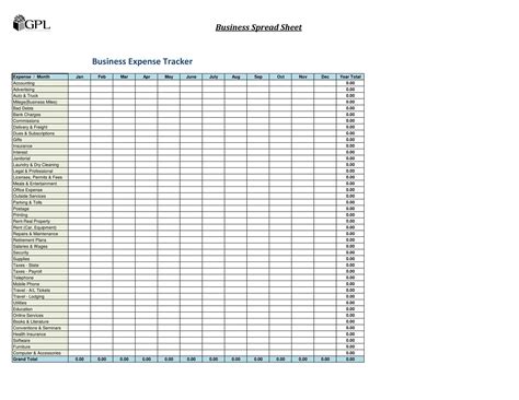 Free Printable Business Expense Spreadsheet Templates PDF Word Excel