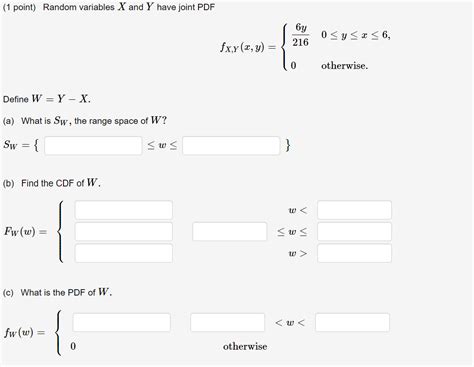 solved 1 point random variables x and y have joint pdf