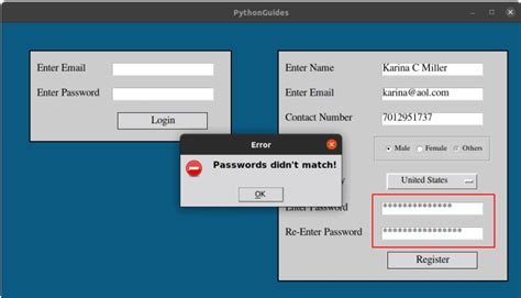 registration form using tkinter gui in python youtube vrogue