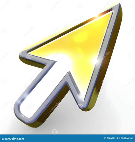 3d Computer Mouse Cursor Arrow Icon Generative AI Stock Illustration