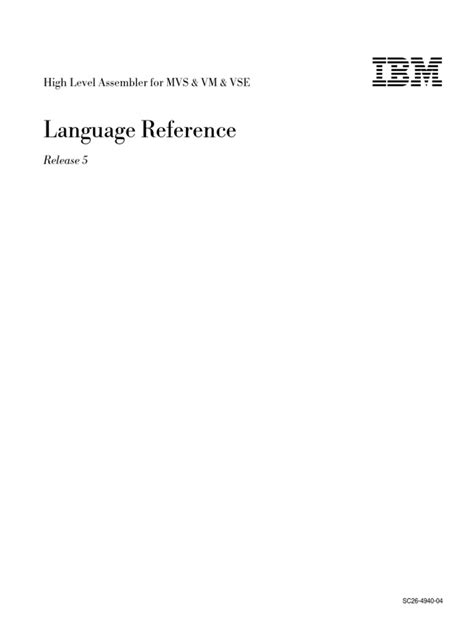 hlasm language reference pdf assembly language macro computer science
