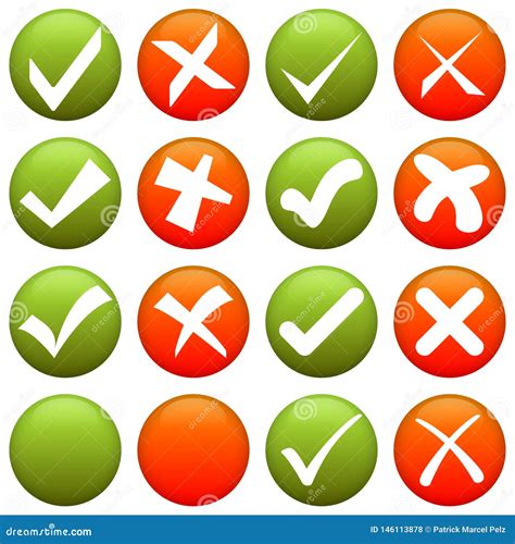 Cross And Check Mark Collection Stock Vector Illustration Of Icon