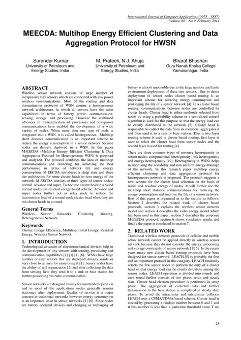 pdf meecda multihop energy efficient clustering and data aggregation protocol for hwsn