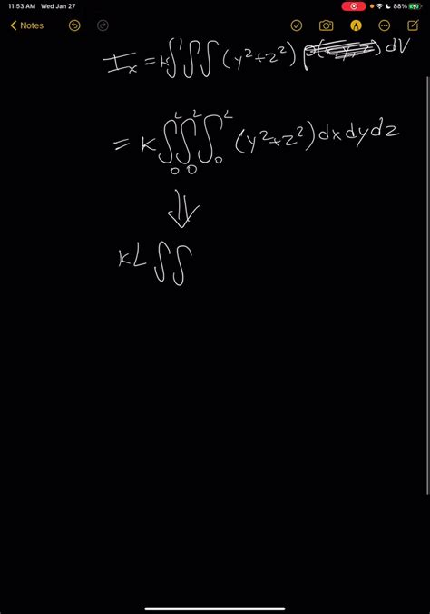 solved the moments of inertia for a cube with side length 2 where one vertex is located at the