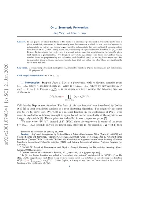 pdf on mu symmetric polynomials