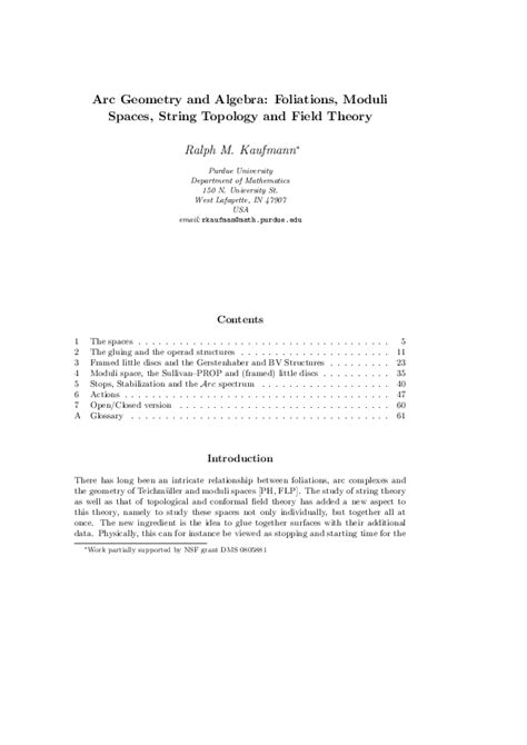 pdf arc geometry and algebra foliations moduli spaces string topology and field theory