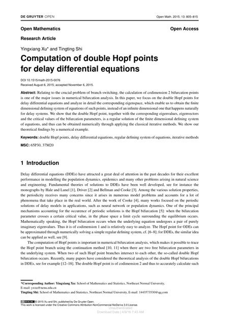 pdf computation of double hopf points for delay differential equations