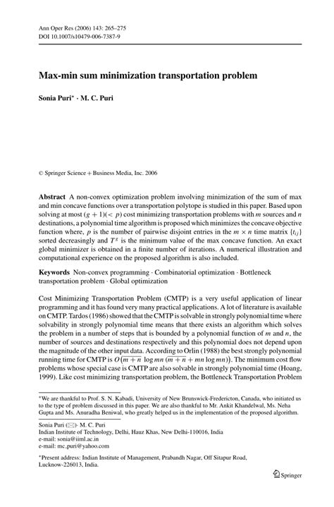pdf max min sum minimization transportation problem