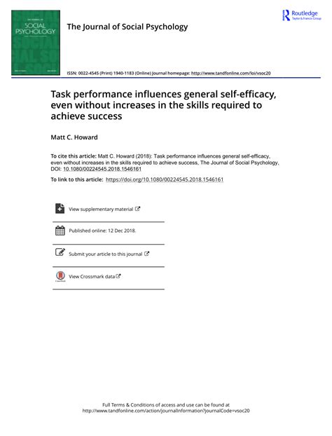 pdf task performance influences general self efficacy even without increases in the skills