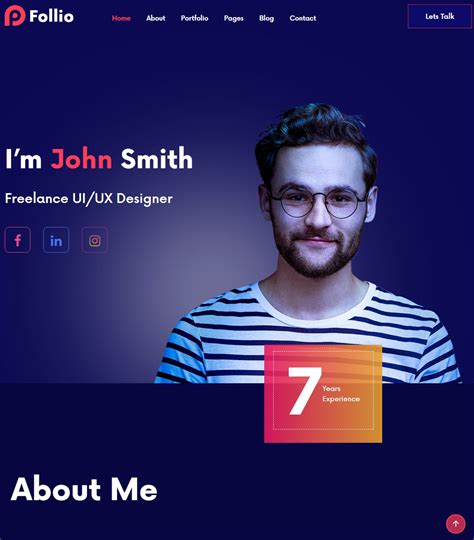 a react portfolio template using next js and tailwind