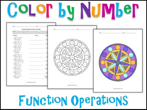 function operations color by number teaching resources