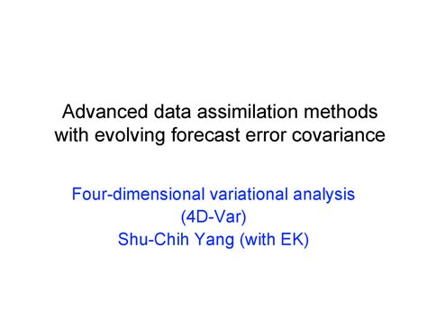 optimal analysis advanced data assimilation method aosc 614 docsity