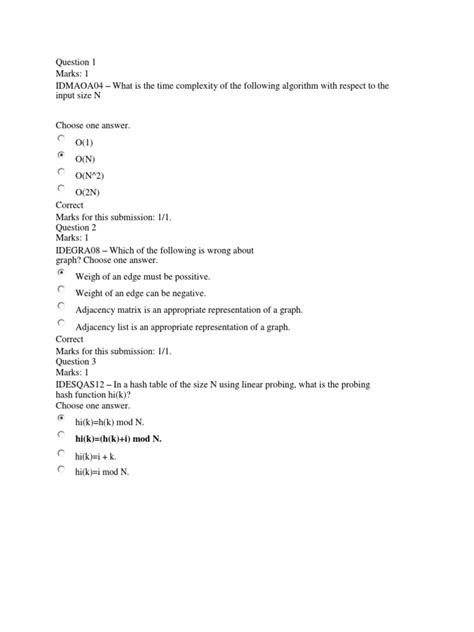 review questions covering fundamental data structures and algorithms topics pdf time