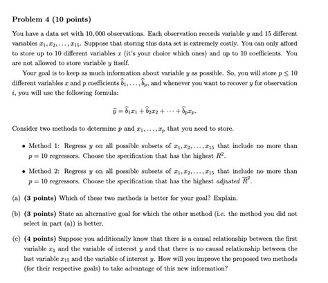 problem 4 10 points you have a data set with 10 000