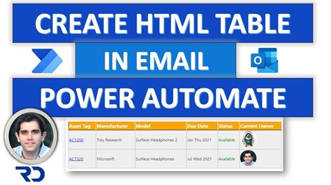 power automate flow html table formatting in email flows and sharepoint youtube